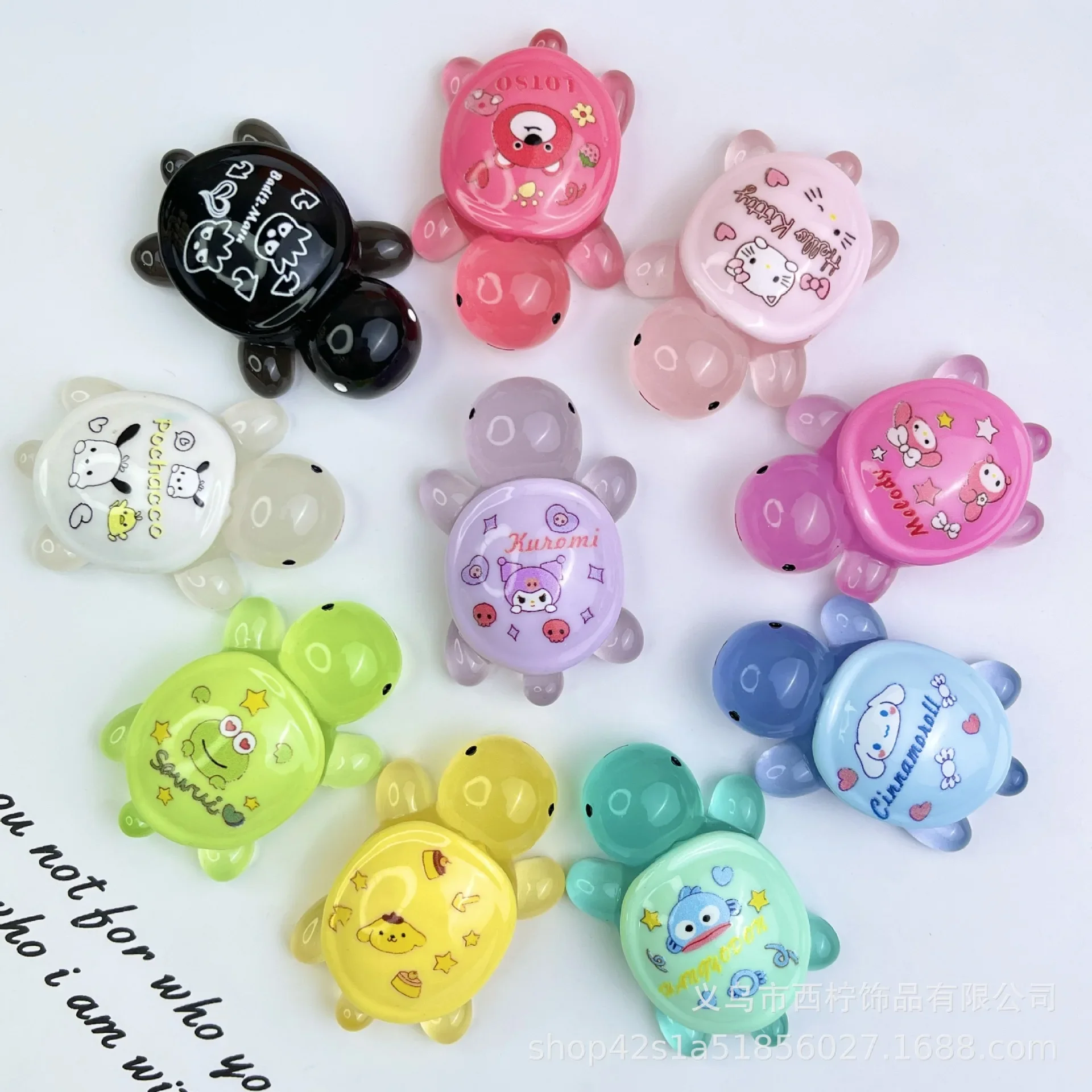 5pcs-Sanrio-Luminous-Turtle-Miniature-Cartoon-Cute-Turtle-Resin-Home ...