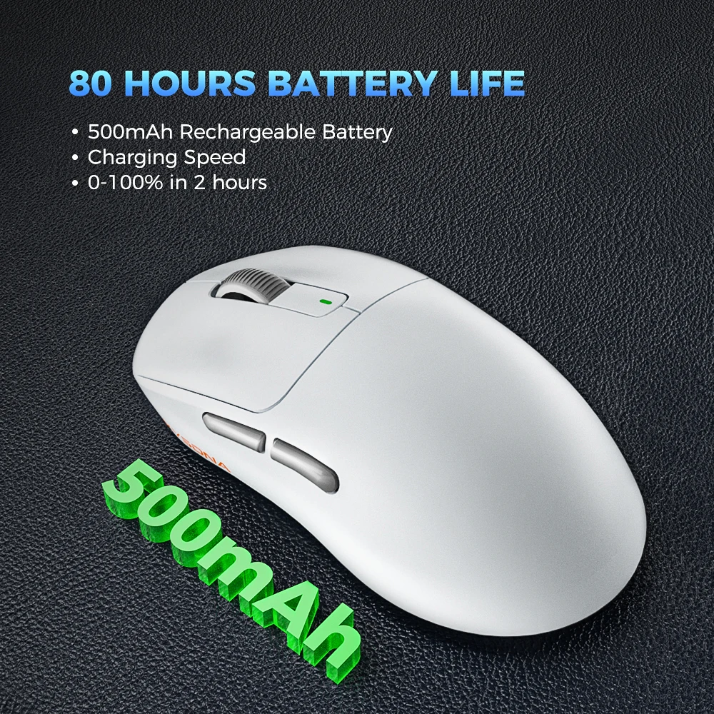 Kysona M600paw3395 White Wireless Gaming Esports Mouse 55g, 40% OFF