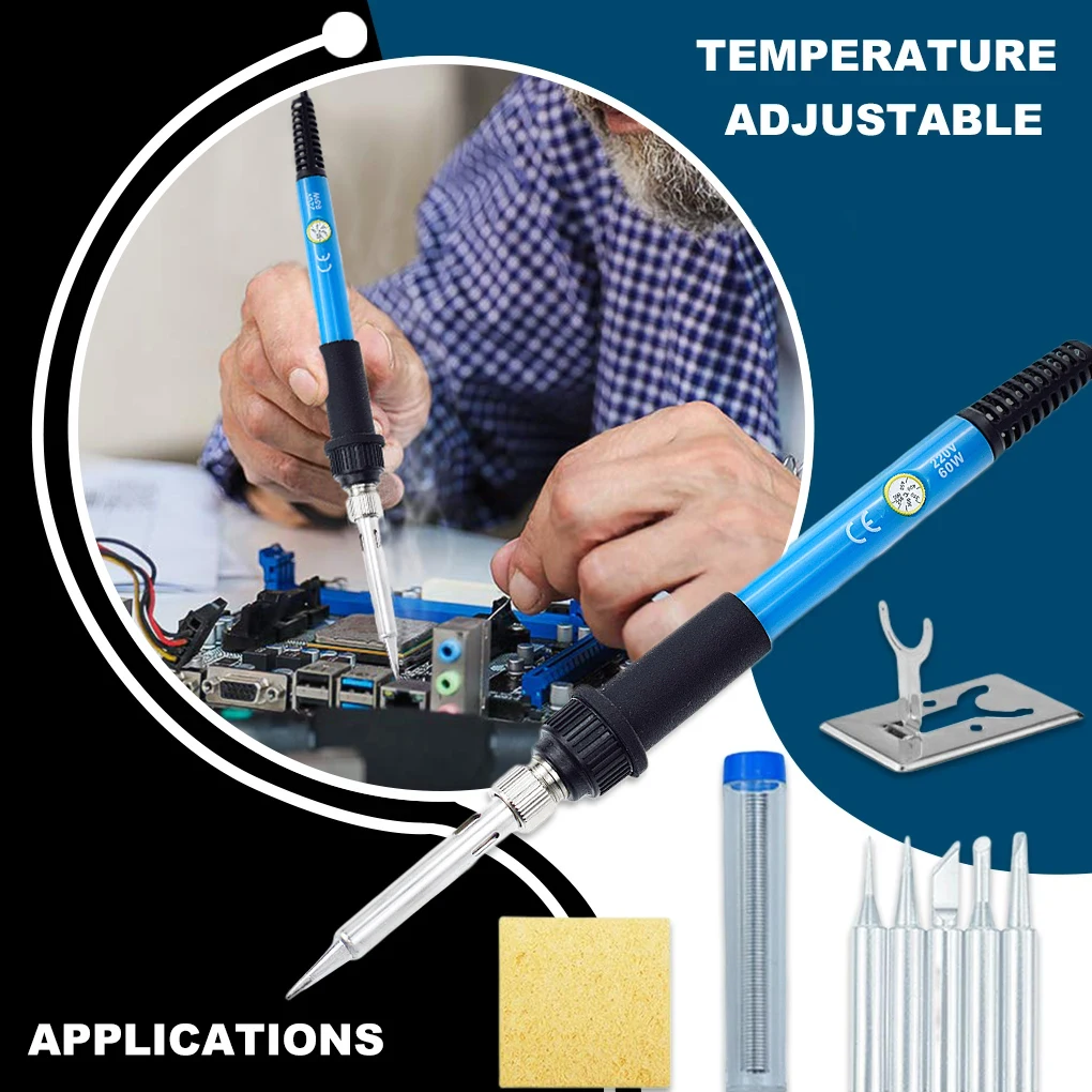 Pack-of-9-Soldering-Iron-Kit-Adjustable-Temperature-110-220V-Welding ...