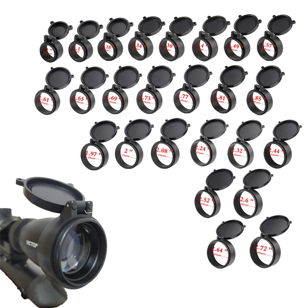Dia 25-69mm Rifle Scope Lens Cover Flip Spring Up Quick Open Lens ...