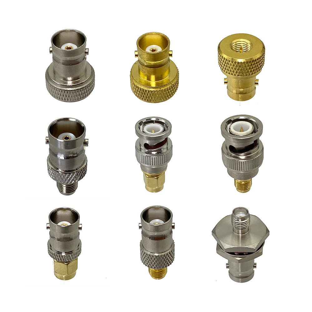 1pcs-BNC-to-SMA-Male-Plug-Female-Jack-center-Flange-Bulkhead-RF-adapter ...