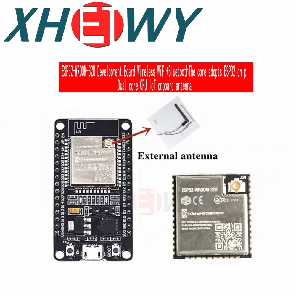 Esp Wroom 32u 개발 보드 무선 와이파이 및 블루투스 듀얼 코어 Cpu Iot 온보드 안테나 1 개 Best5 Digital Shop