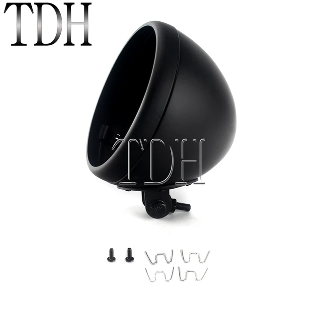 Universal Motorcycle Chrome 7" Headlight LED Headlamp Light Bulb Bucket ...