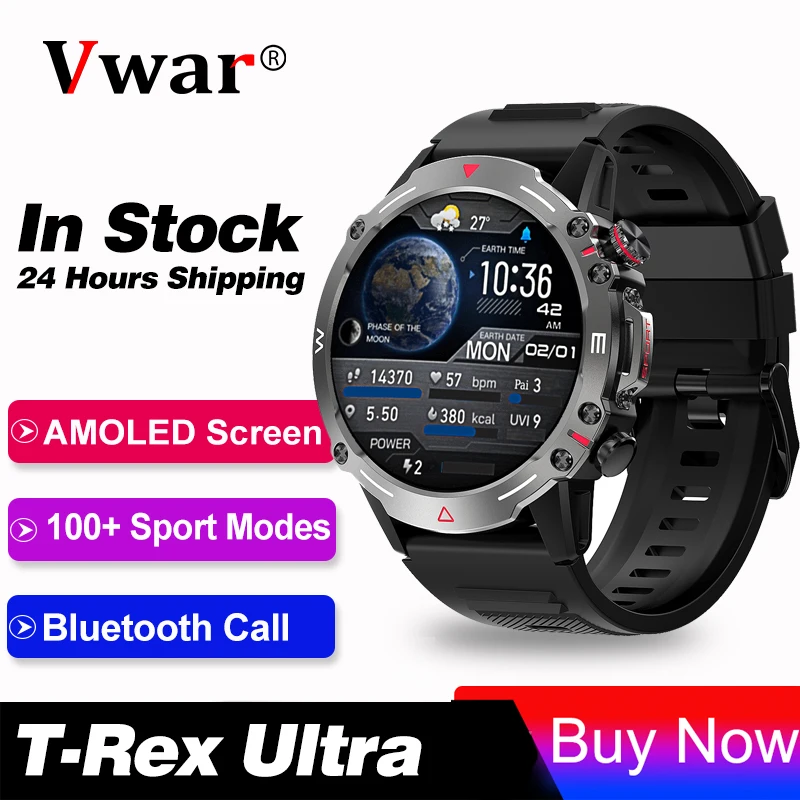 T-Rex-Ultra-Smart-Watch-Rugged-Outdoor-Sports-SmartWatch-AMOLED-Screen ...