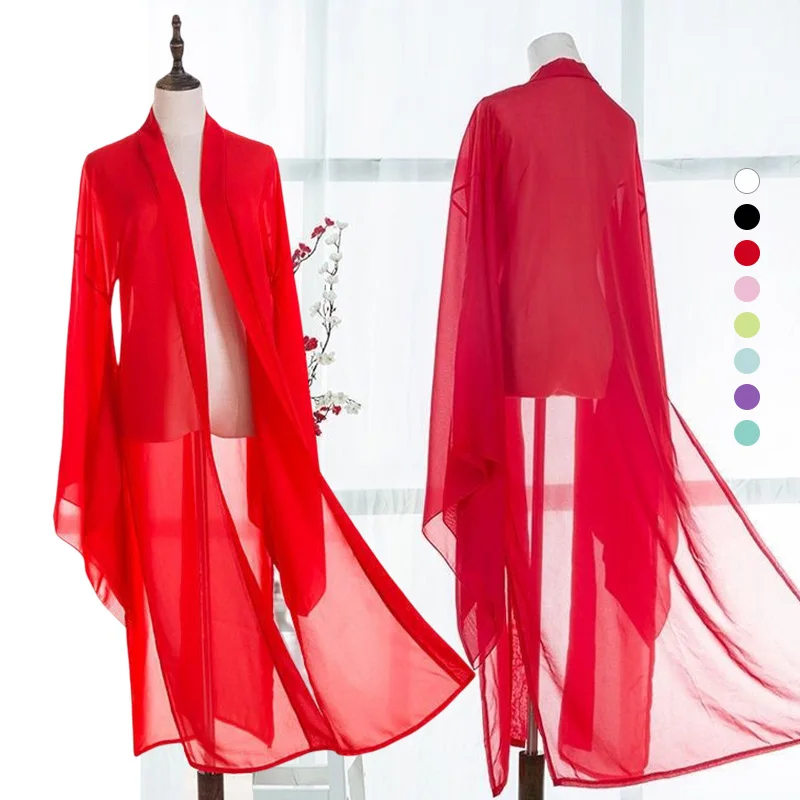 Ancient Chinese Hanfu Large Sleeve Shirt Tulle Tang Dynasty Cardigan ...