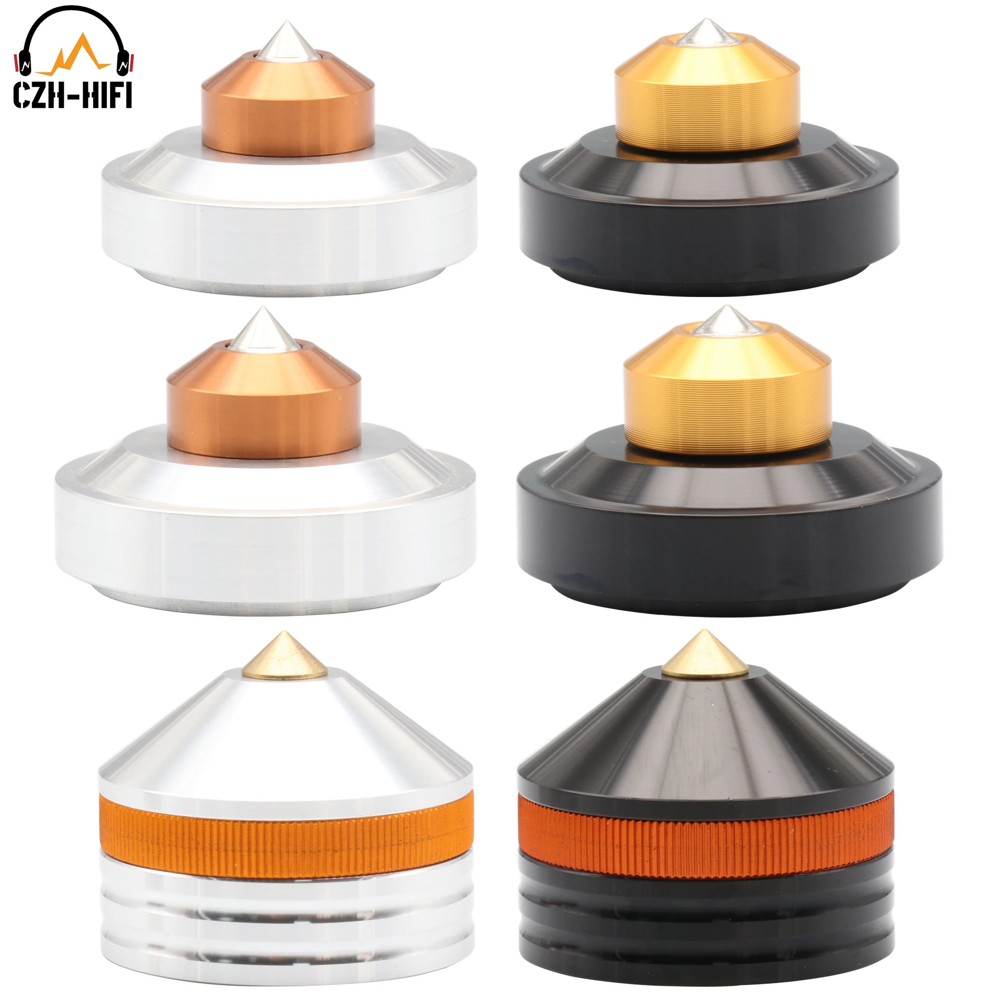 1pc-CNC-Machined-Aluminum-Brass-Spike-Stand-Base-Mat-Feet-for-Audio ...