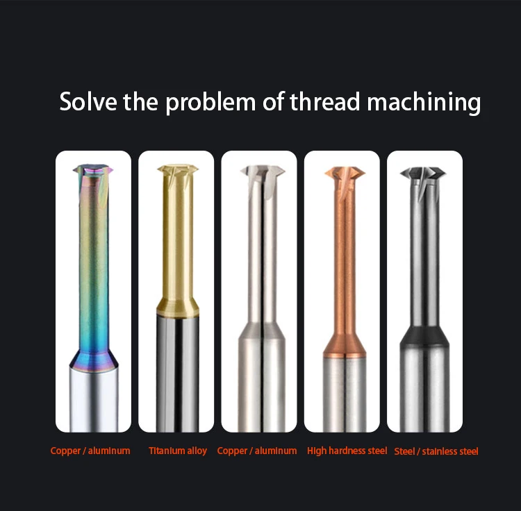 1pcs Cnc Hrc 60 Degree Carbide Single Tooth Thread Milling M1 M1.2 M1.4 ...