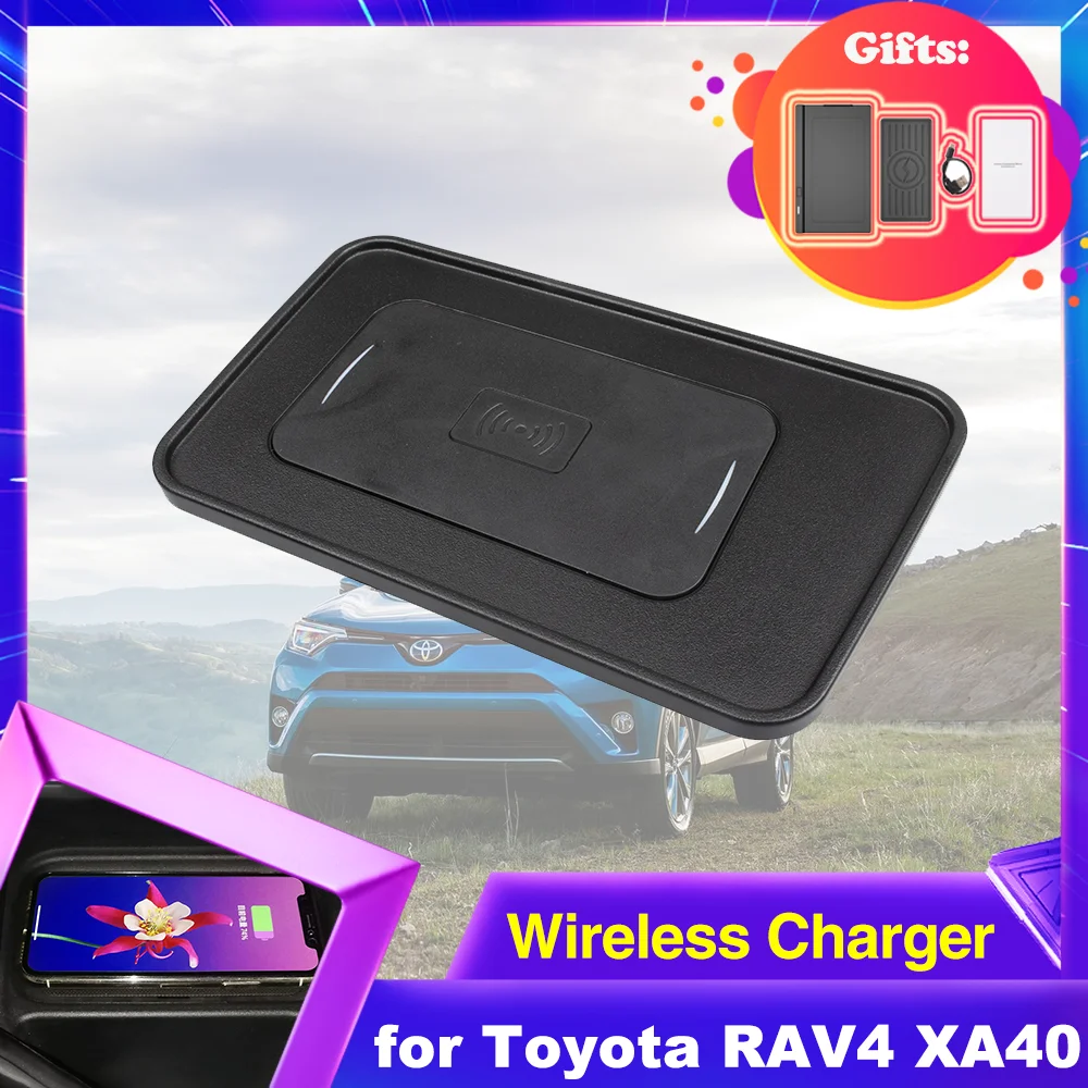 15W Car Wireles Charging Pad for Toyota RAV4 XLE XA40 Hybrid 2015~2018 ...