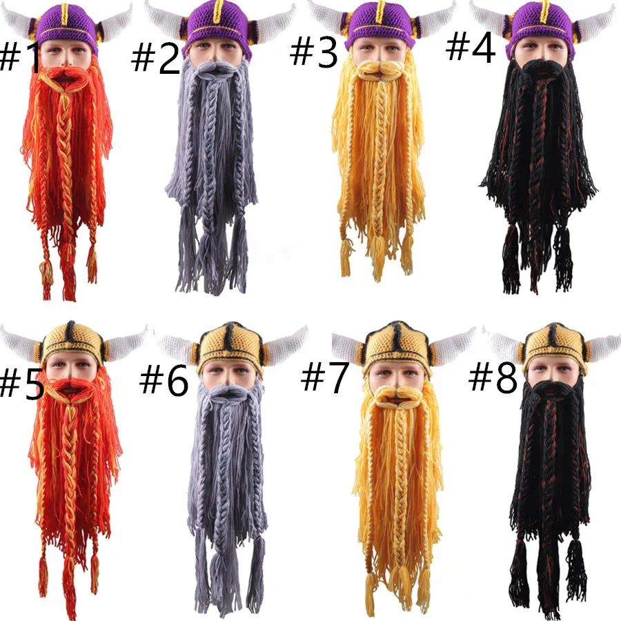 Halloween-Knit-Viking-Beard-Hat-Crazy-Ski-Cap-Winter-Hand-Weave-Men-Christmas-Cosplay-Party ...