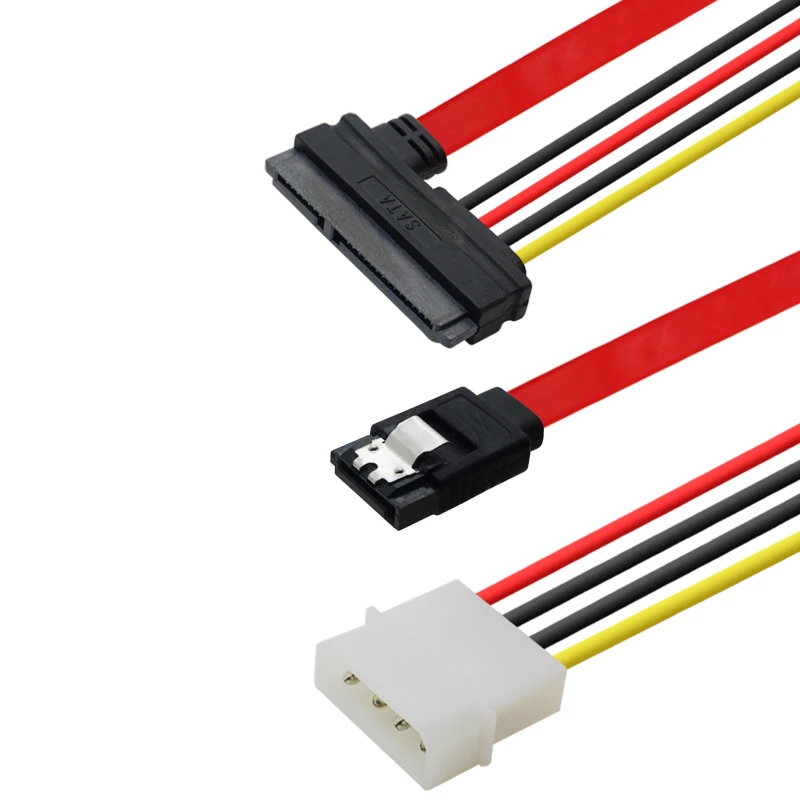SATA Combo 15 Pin Power and 7 Pin Data Cable 4 Pin Molex to Serial ATA Lead Cable Molex To Sata ...