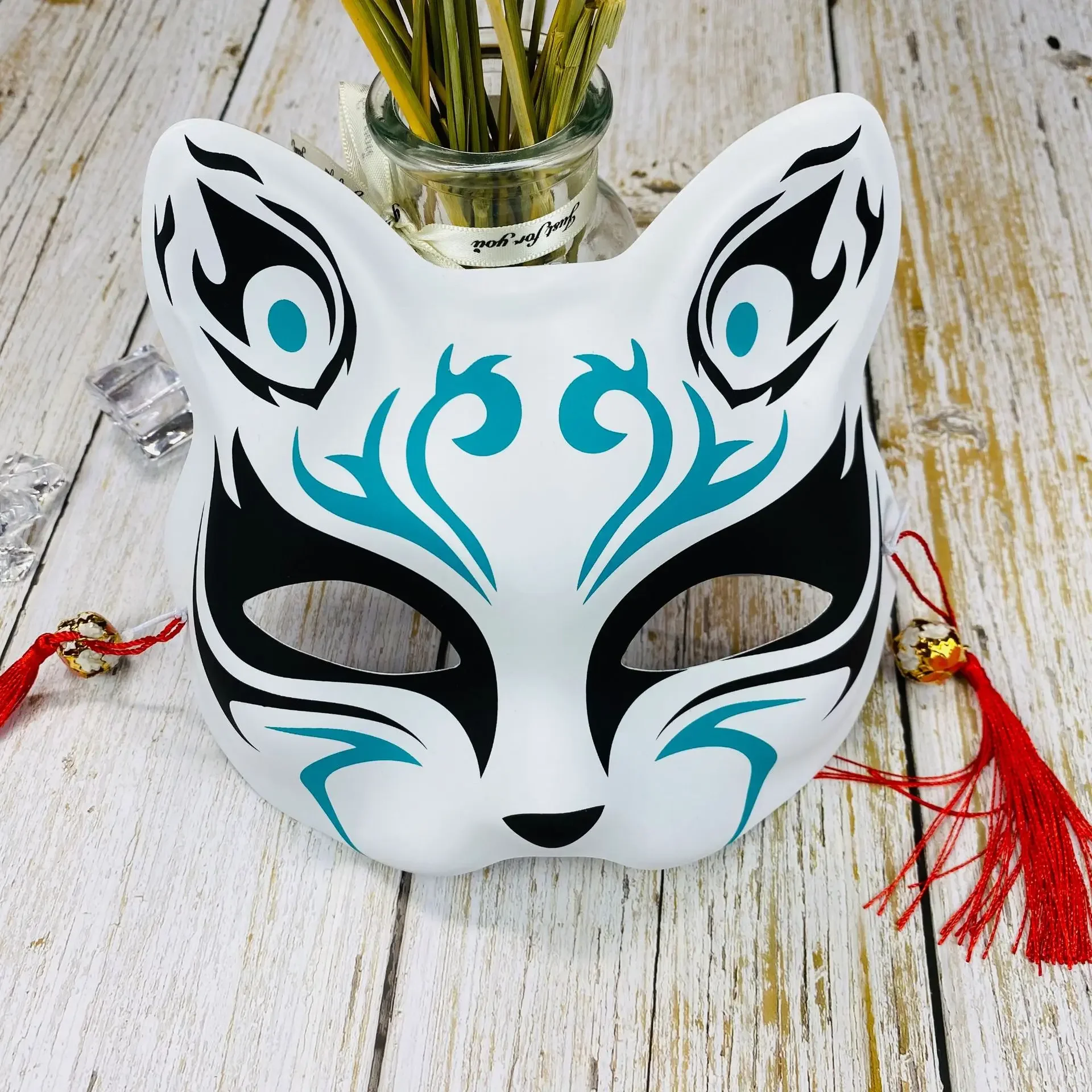 Hand-painted-Cat-Fox-Mask-Masquerade-Halloween-Festival-Cosplay-Prop ...