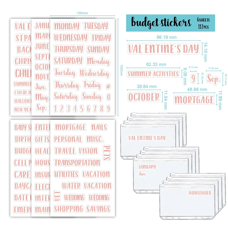 6-4-Sheets-Cash-Envelope-Label-Sticker-Budget-Cash-Envelope-Stickers ...