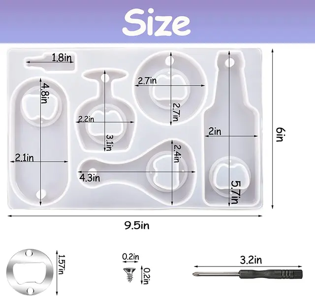 Bottle Opener Resin Molds Kit, Beer Opener Silicone Molds For Epoxy, Resin Jewelry Casting Molds ...