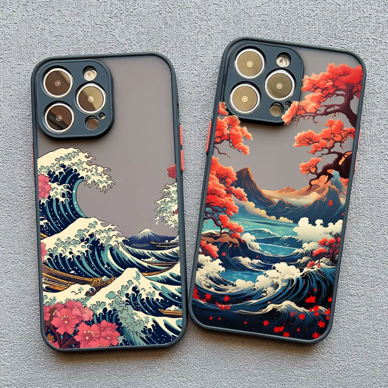 Japanese Mount Fuji Wave Landscape Phone Case - Premium Back Cover for ...