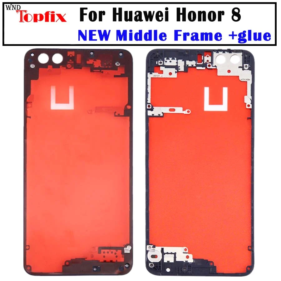 Marco trasero para Huawei Honor 8, placa de bisel trasero, carcasa de chasis con adhesivo de ...