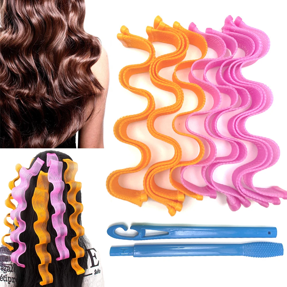 12pcs 30cm Spiral Magic Hair Curlers Without Heat Women Hair Rollers ...