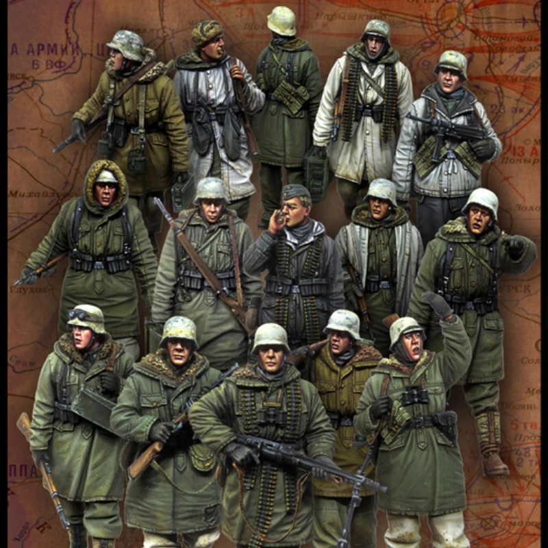 1-35-die-cast-Resin-Figure-Model-kits-15-figure-Scene-Militarysoldier ...