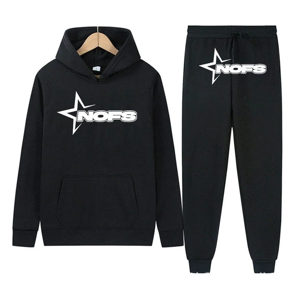 Welcome Discount NOFS-Men's hooded sweater pants two-piece hip-hop plus ...