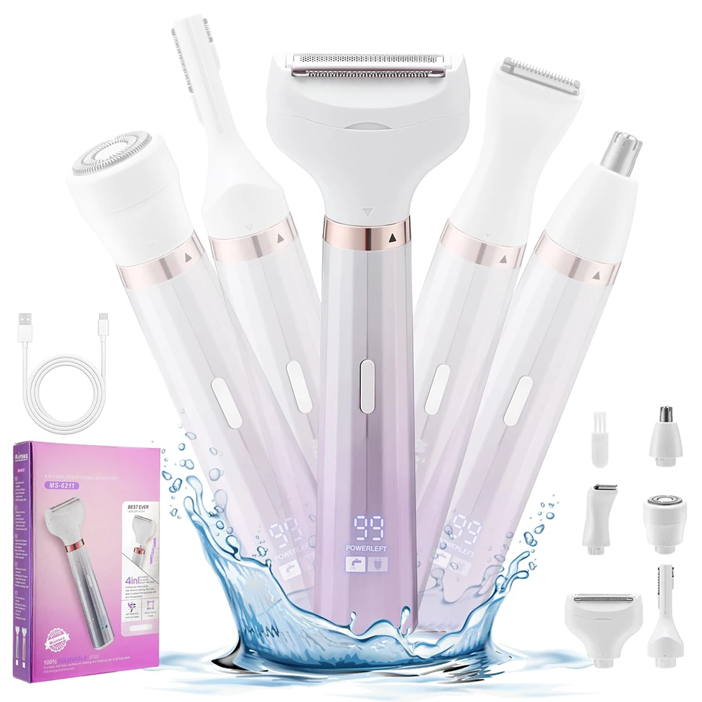 5-in-1-Electric-Shaver-Razor-for-Women-Bikini-Trimmer-Ladies-Painless ...