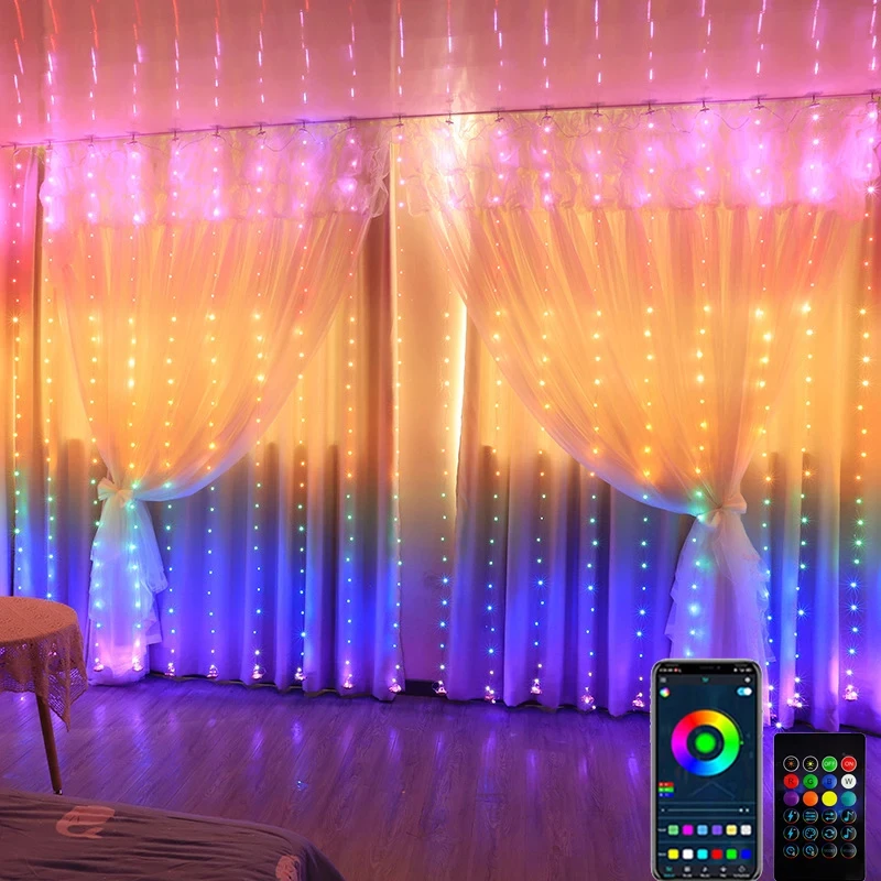 Smart-Curtain-Ligtht-Garland-USB-Bluetooth-Remote-Festoon-Lamp-Led ...