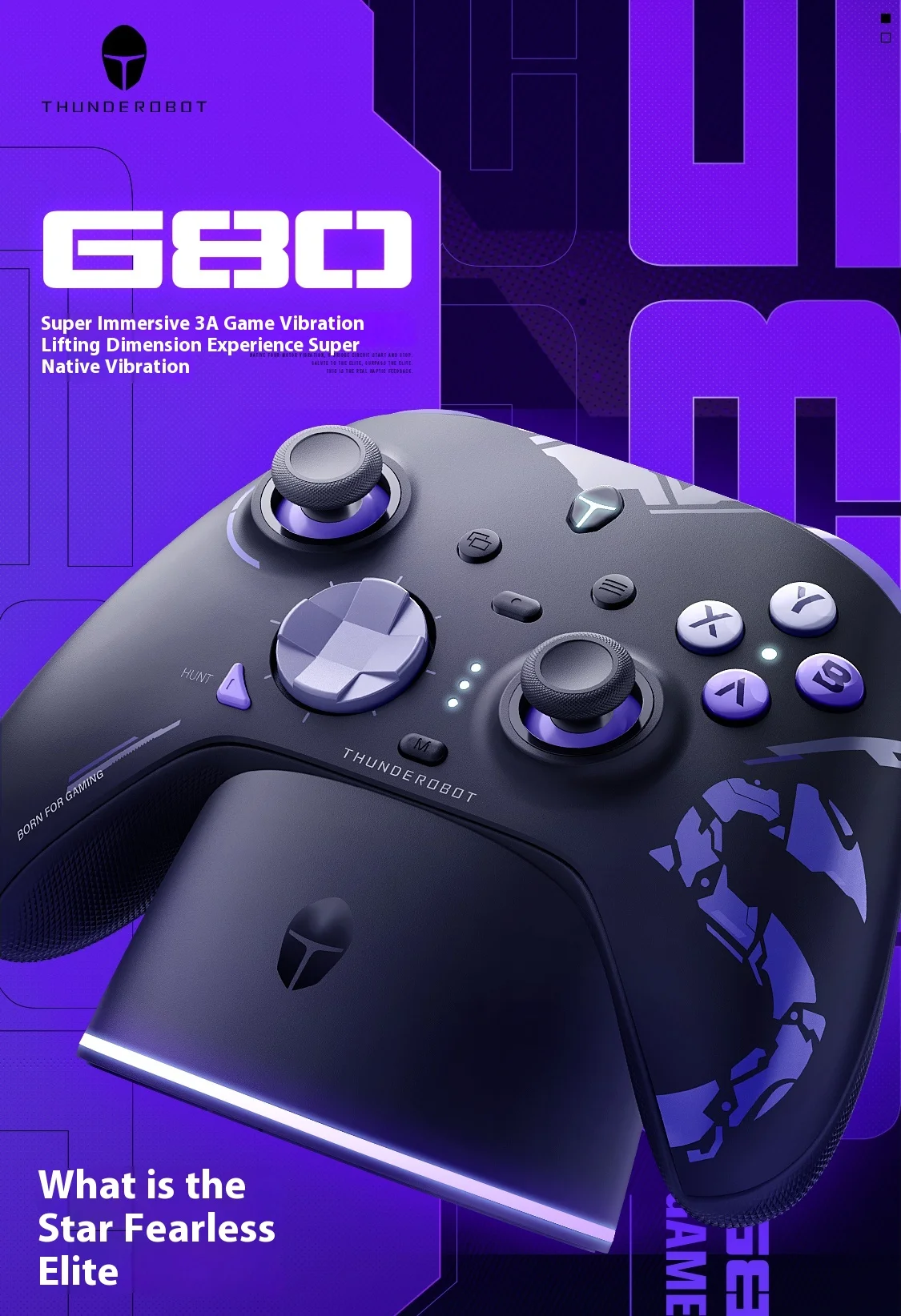 Thunderobot G80 Elite Wireless Game Controller Wired/2.4G/Bluetooth RGB ...