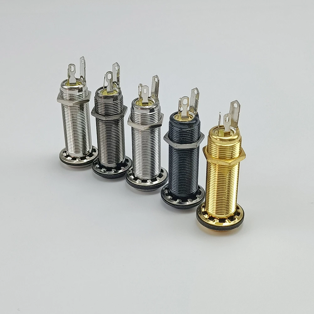 10Pcs-lot-Gold-Chrome-Black-Threaded-Cylinder-Output-Input-Guitar-Bass ...