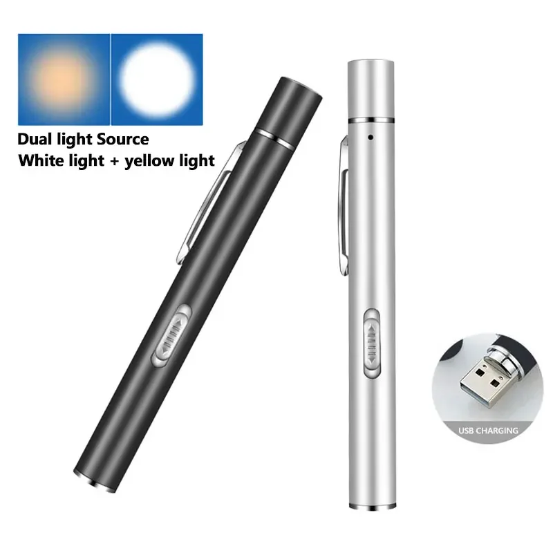 USB Rechargeable Medical Handy Pen Light Mini Nursing Flashlight LED ...