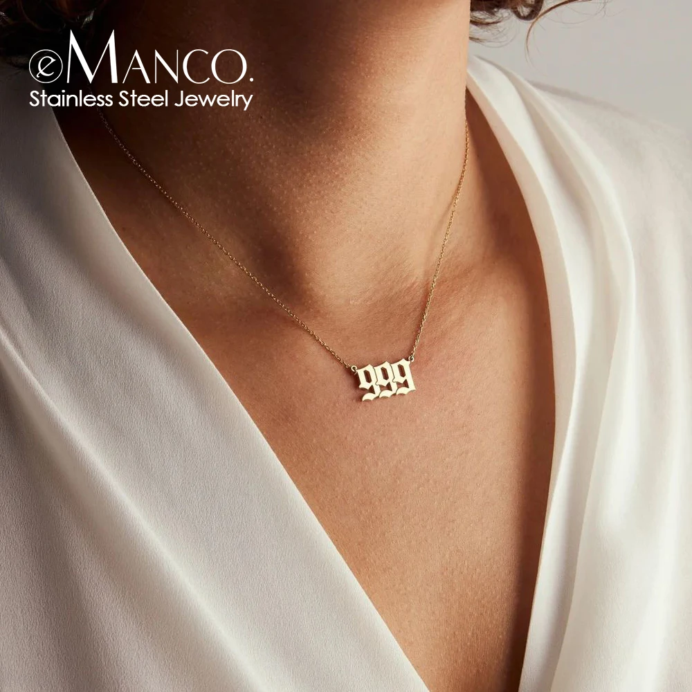 eManco-Lucky-Number-Necklace-316-Stainless-Steel-Necklace-Angel-Numbers ...
