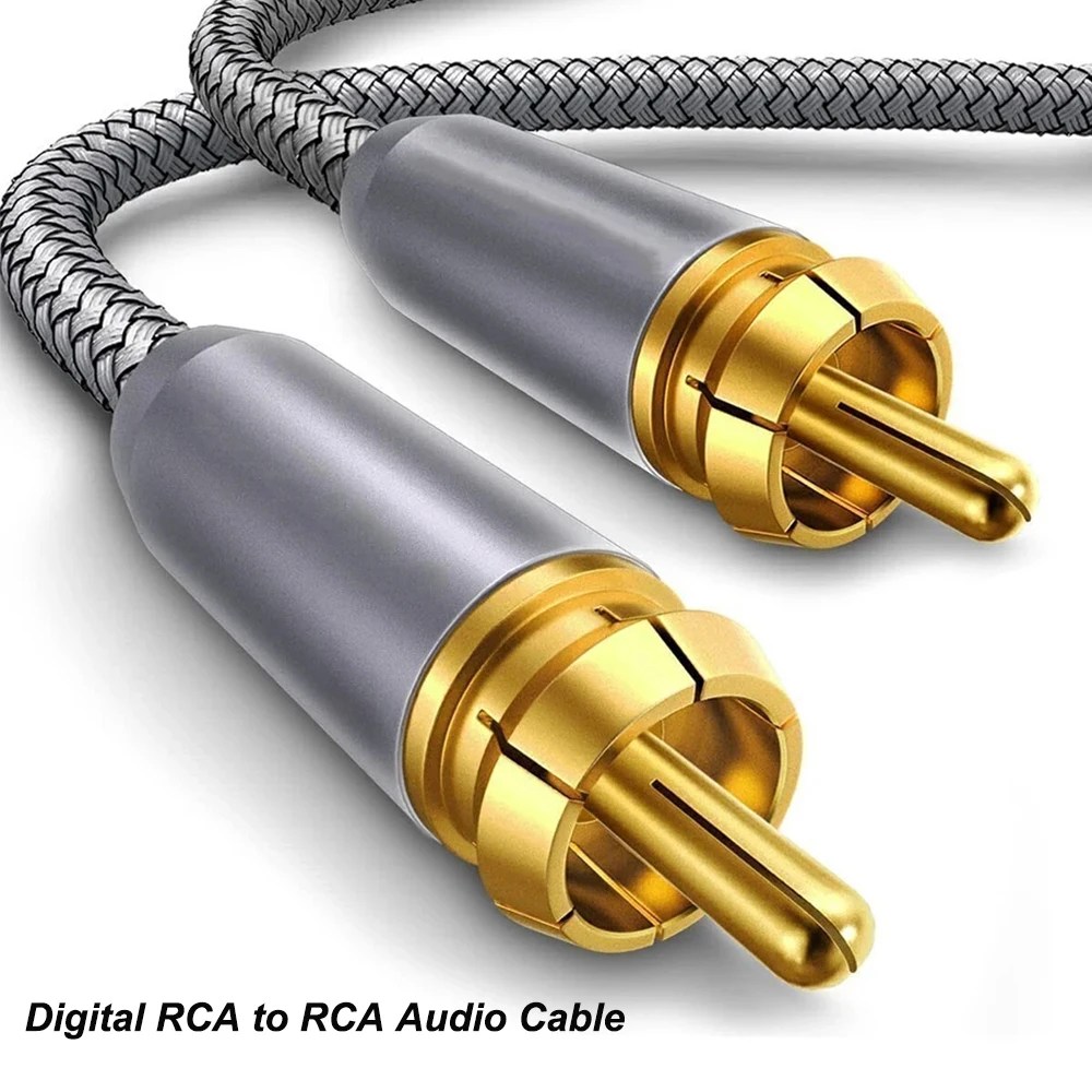 Digital-RCA-To-RCA-Male-Coaxial-Coax-Audio-Cable-TV-Subwoofer-Cord-Gold ...
