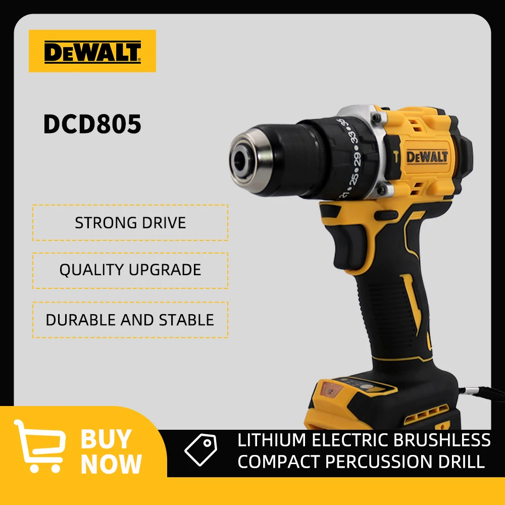 DEWALT-DCD805-20V-Brushless-Chave-Electric-Impact-Drill-Screwdriver-Wireless-Motor-Cordless ...