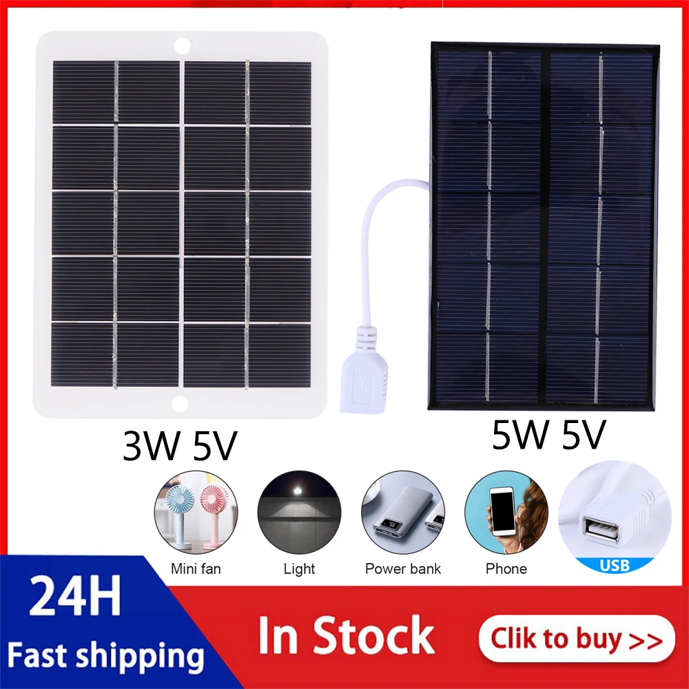 5/6v 1/1.5/2/3/5w Usb Solar Panel Waterproof Solar System Portable ...