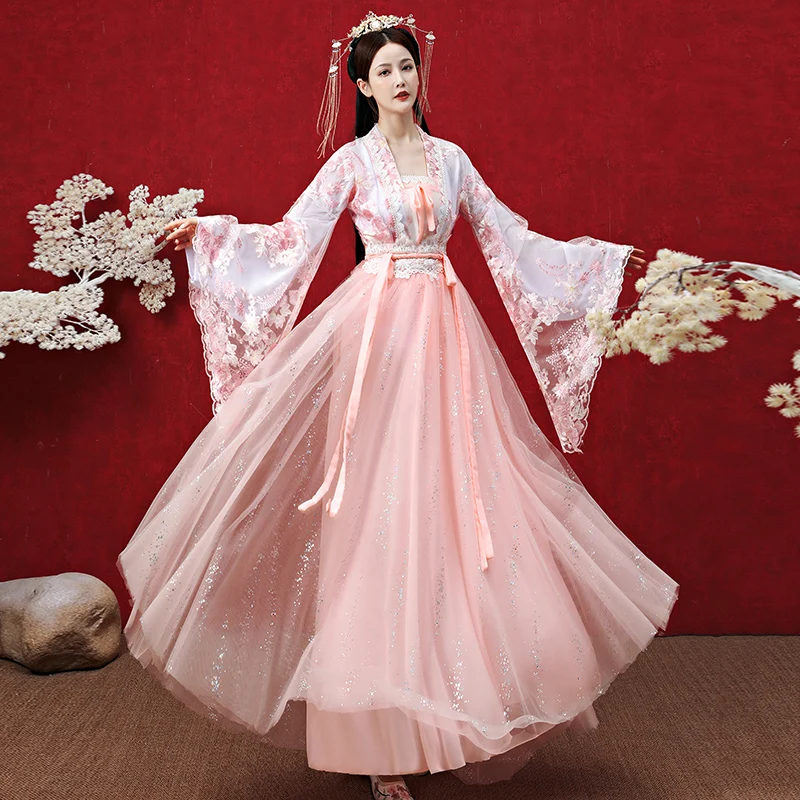 Vestido de hada Hanfu para mujer, traje de Baile Folclórico chino ...