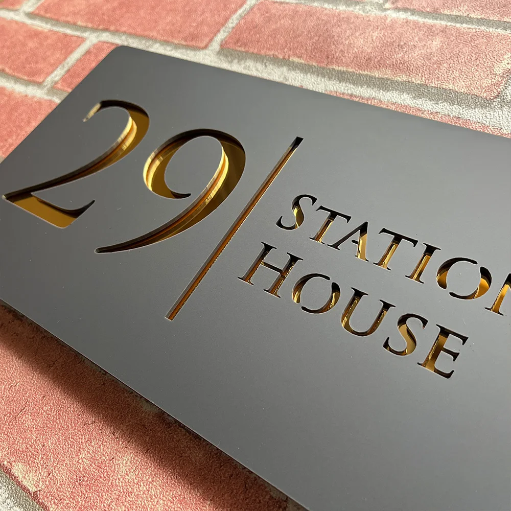 Personalised Laser Cut 28cm Acrylic Modern 3D Floating House Number ...