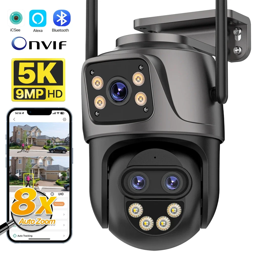 9MP-5K-HD-WiFi-IP-Camera-Outdoor-8x-Zoom-Three-Lens-Dual-Screen-PTZ ...