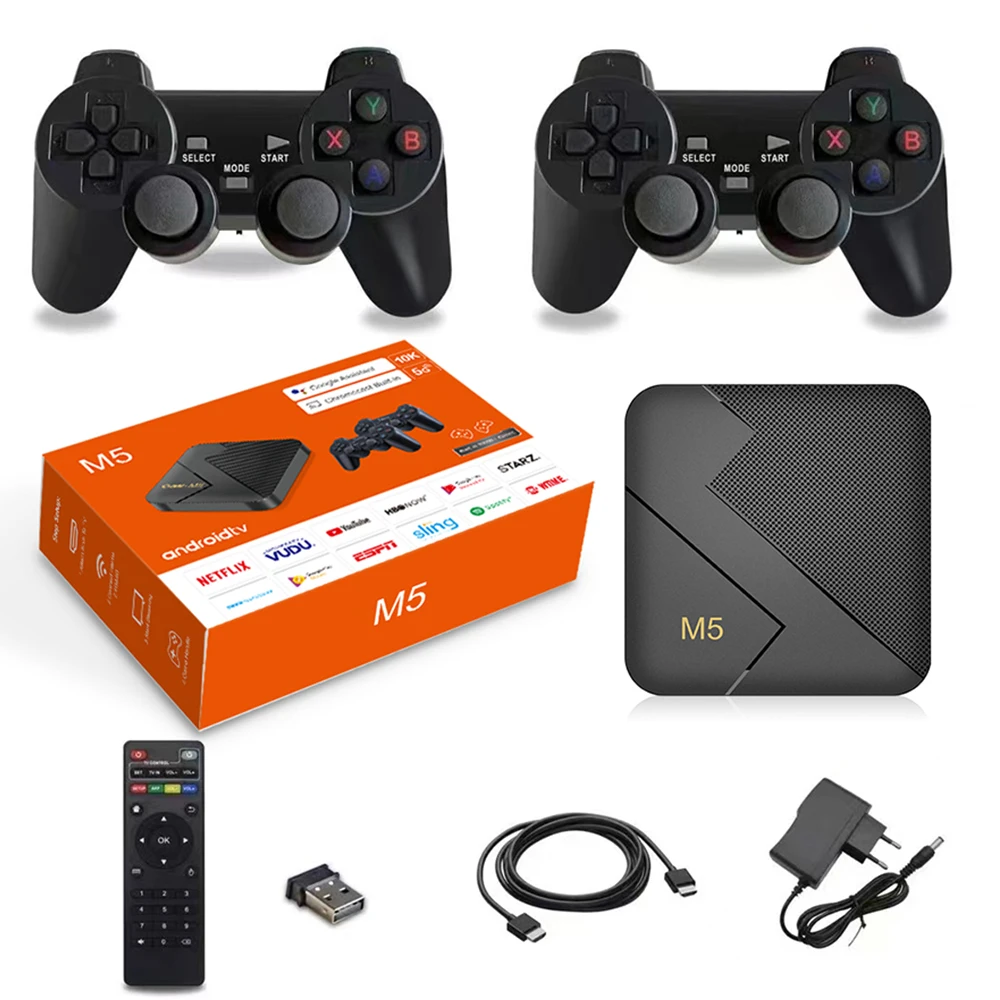 LEMFO M5 TV Box Video Game Console 2.4G Wireless Controller 4K Game Box 10000 Games 64GB Retro ...