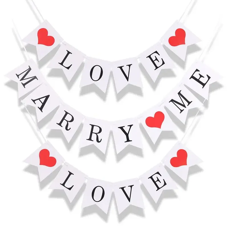 1 PCS Romantic Love Heart Letter Valentine's Day Decoration White Just ...