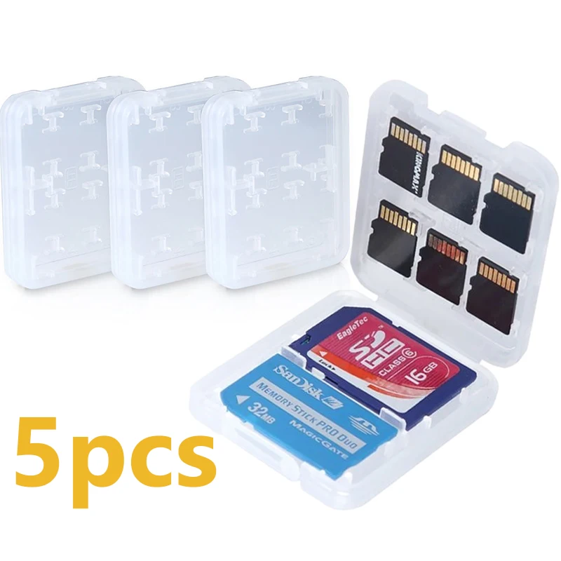 1-5Pcs-8-In-1-Transparent-Hard-Micro-SD-SDHC-TF-MS-Memory-Card-Storage ...