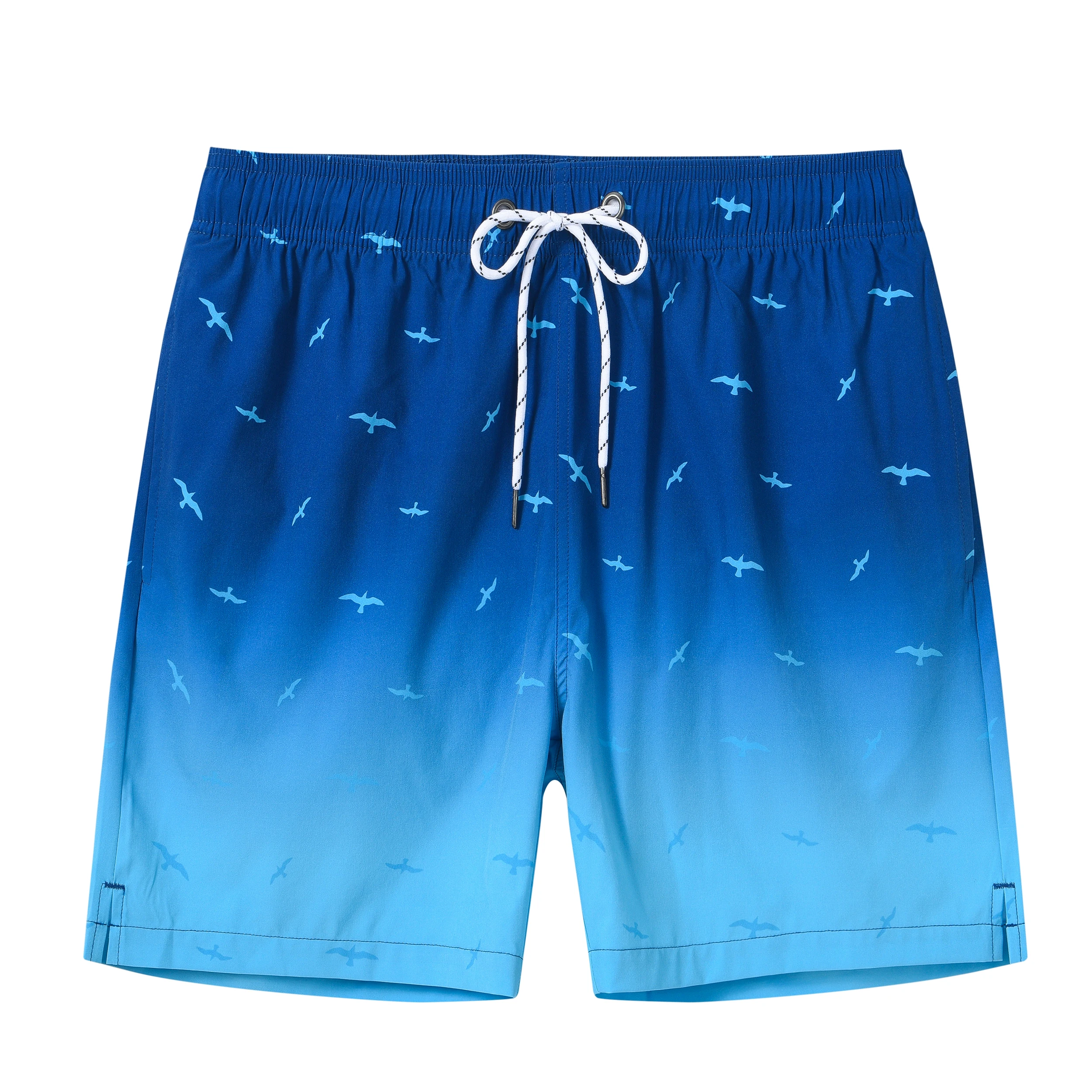 Men's Swim Trunks Gradient Swimming Shorts Quick Dry Beach with Zipper ...