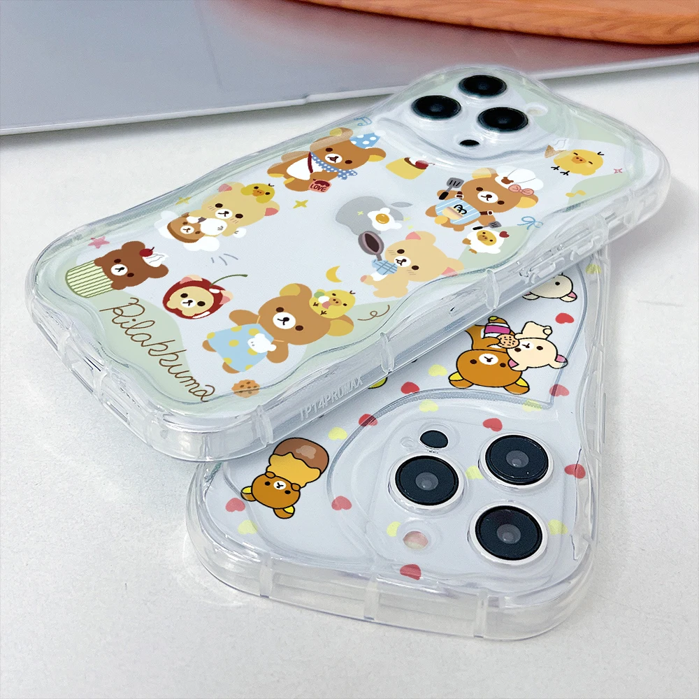 Cute Rilakkuma Bear Phone Case for iPhone 16 15 14 Plus 13 12 Mini 11 ...