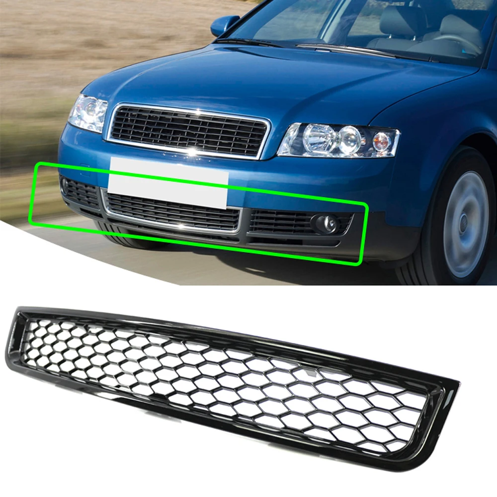 For 2002-2005 Audi A4 B6 Matte Black Honeycomb Mesh Bumper Grille ...