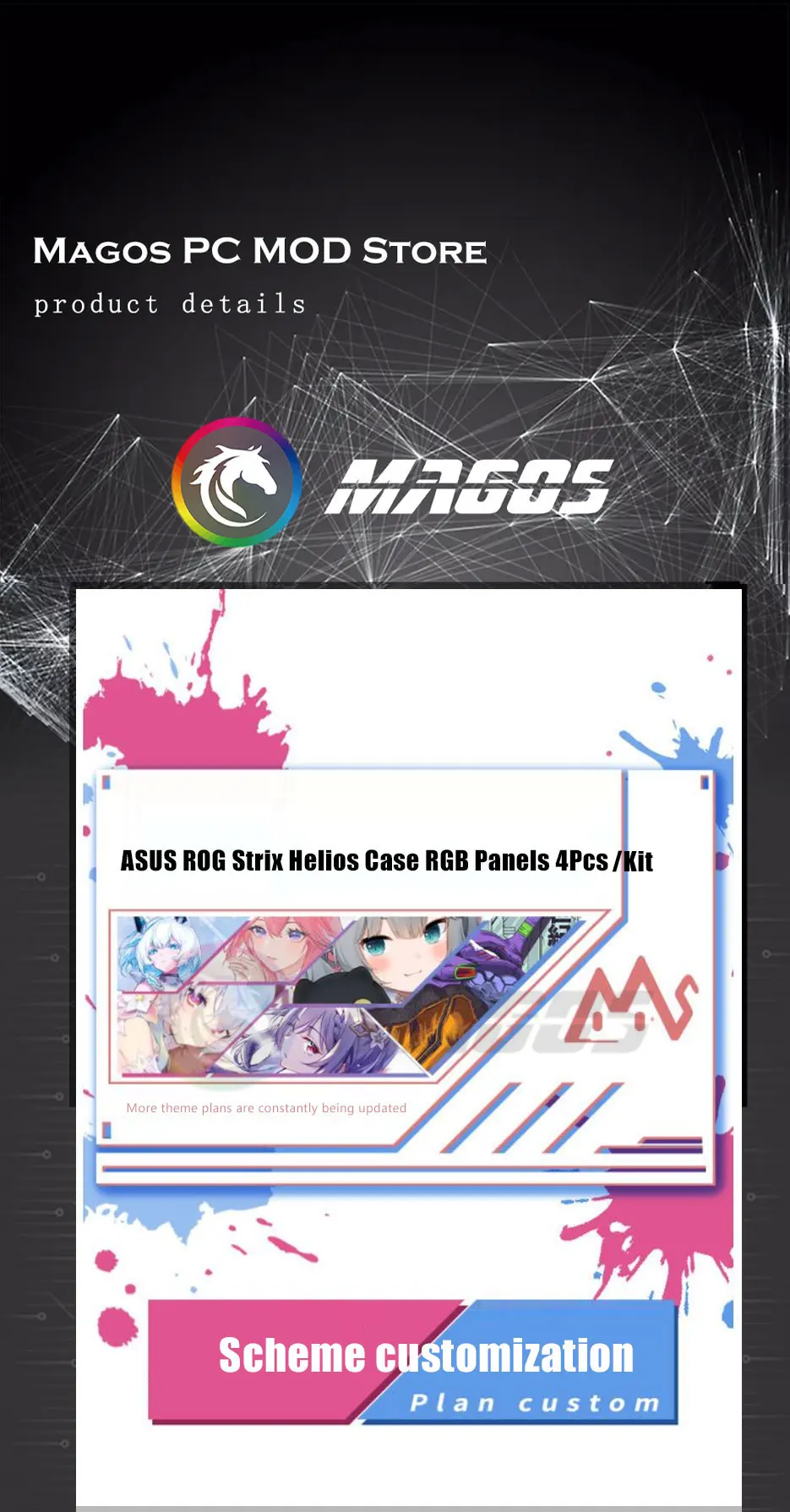 ASUS ROG Strix Helios Case RGB Panels 4Pcs/Kit EVA Comic Themes ...