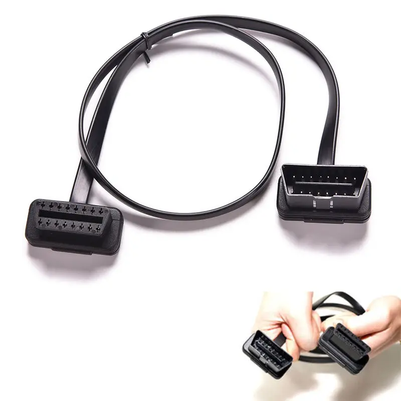 60cm-OBD2-OBD-II-Car-Extension-Cable-Connectors-16PIN-Male-To-Female ...