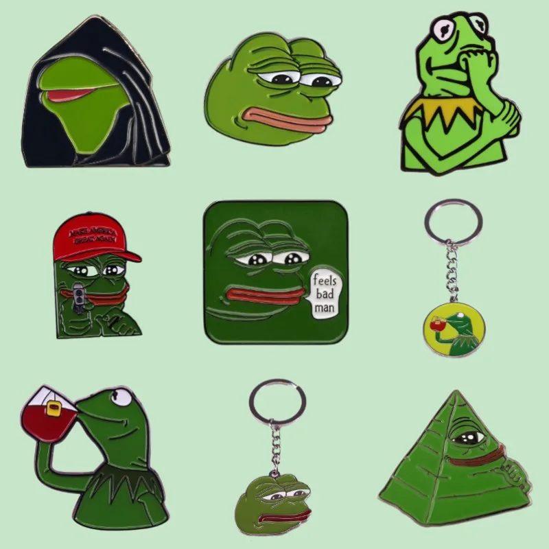 Superior-Quality-Cartoon-Punk-Pepe-Frog-Meme-Enamel-Pins-Pyramid ...
