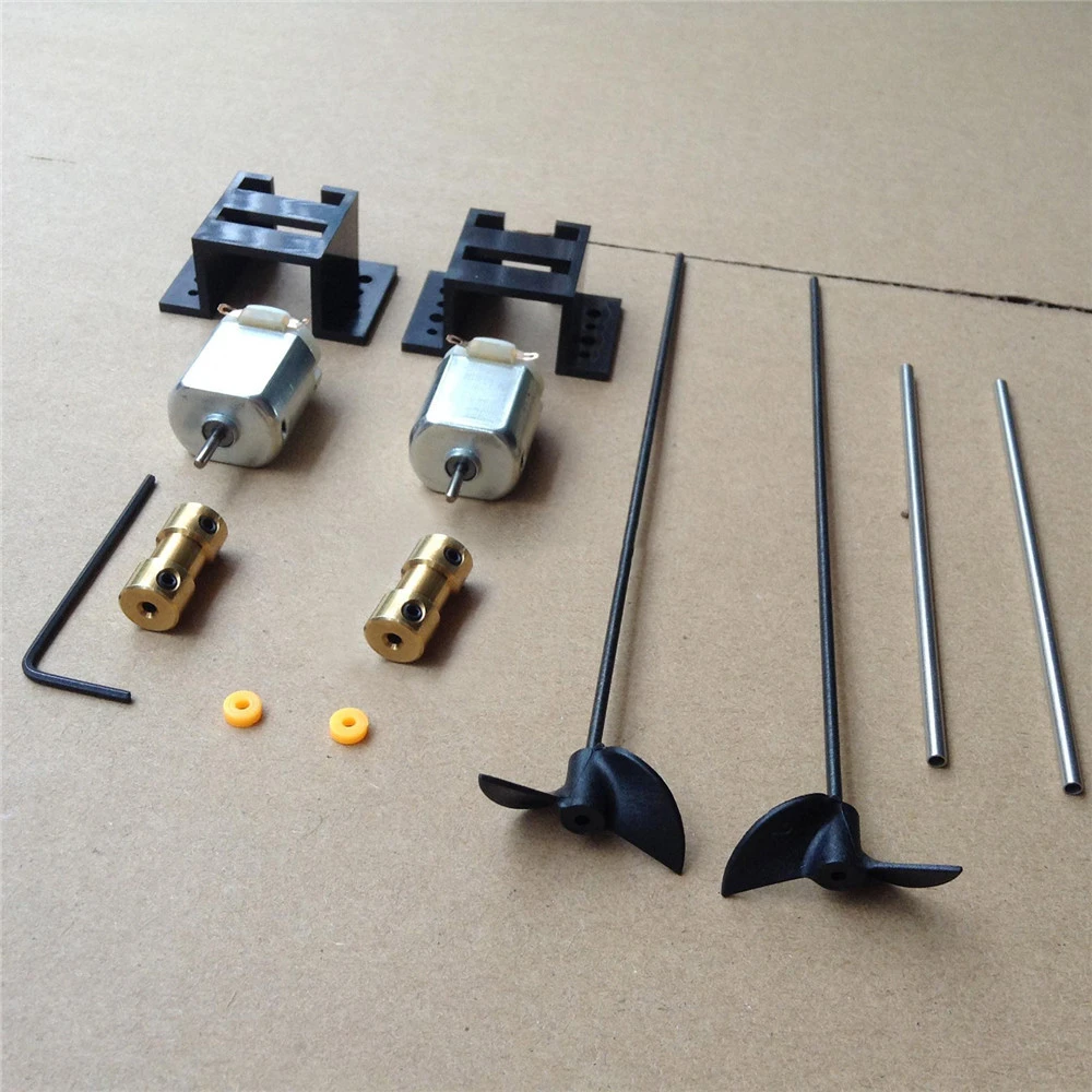 2pcs Double Motors RC Boat Drive Set 130 Motor + Motor Seat + Copper ...