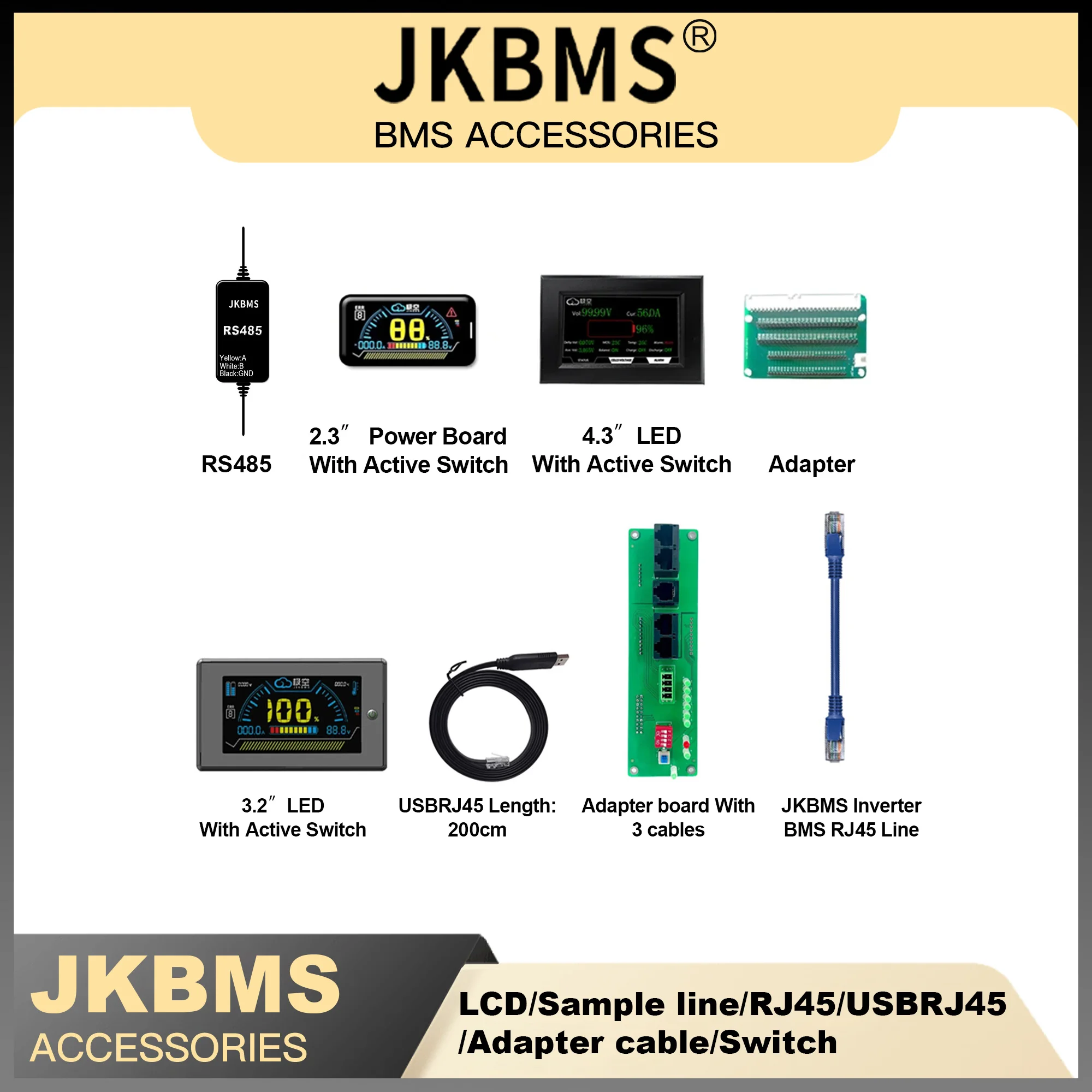 JKBMS-RS485-CAN-module-and-LCD-display-Adapter-USBRJ45-RJ45-Sample-line ...