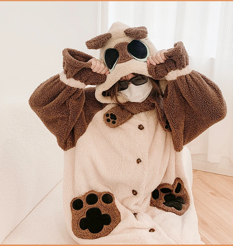 Siamese-Cat-Bean-Paste-Winter-Plush-Home-Pajamas-And-Pajamas-Pants ...