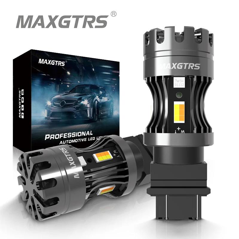 2x-T25-3157-P27-7W-1157-7443-W21-5W-LED-Dual-Color-Canbus-Fan-DRL ...