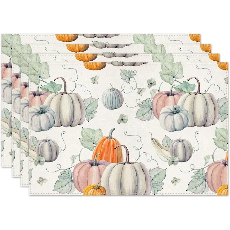 4-6-8pcs-Fall-Gray-Pumpkin-Placemats-for-Dining-Table-Autumn ...