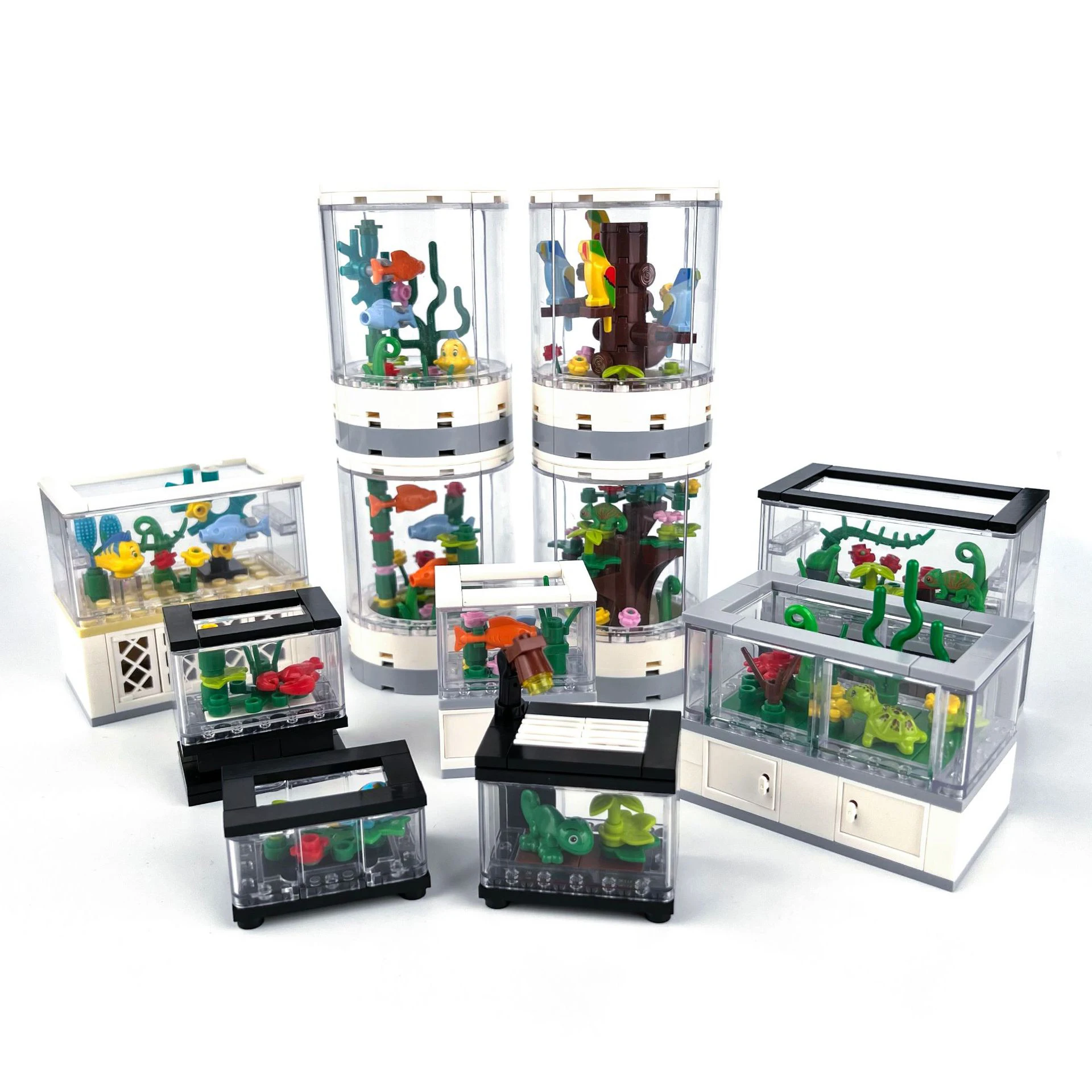 Animal Round Ornamental Tank City MOC Building Blocks Toys Parts Bricks ...