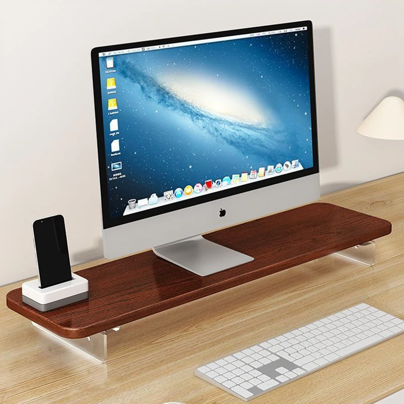 80Cm-Wooden-Computer-Monitor-Tabletop-Heightening-Stand-Laptop-Screen ...